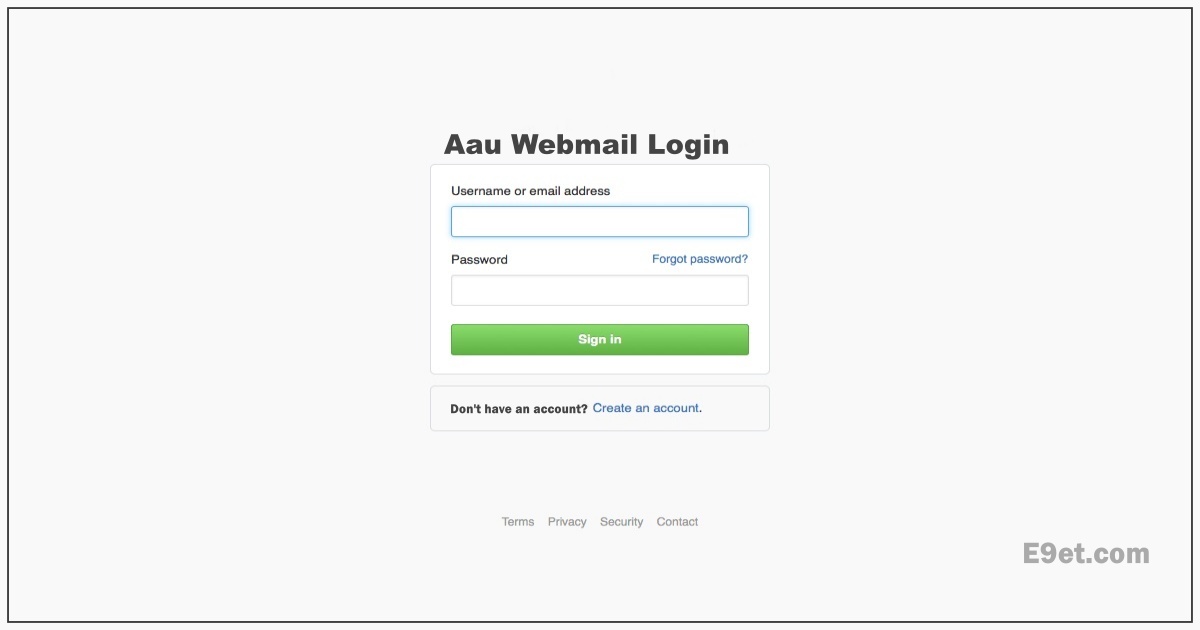 Aau Webmail Iniciar sesión, Registrarse, Restablecer contraseña