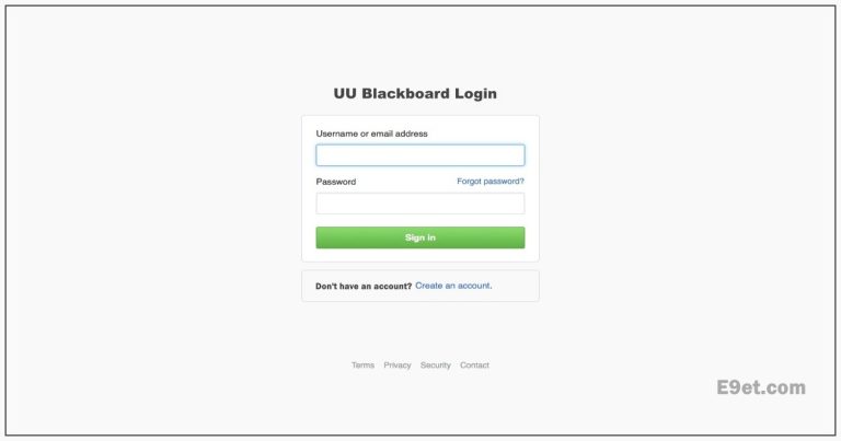 Página de inicio de sesión de UU Blackboard para usuarios